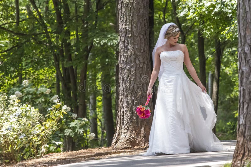 Modern Bride Outdoors stock photo. Image of dress, glamour - 65524928