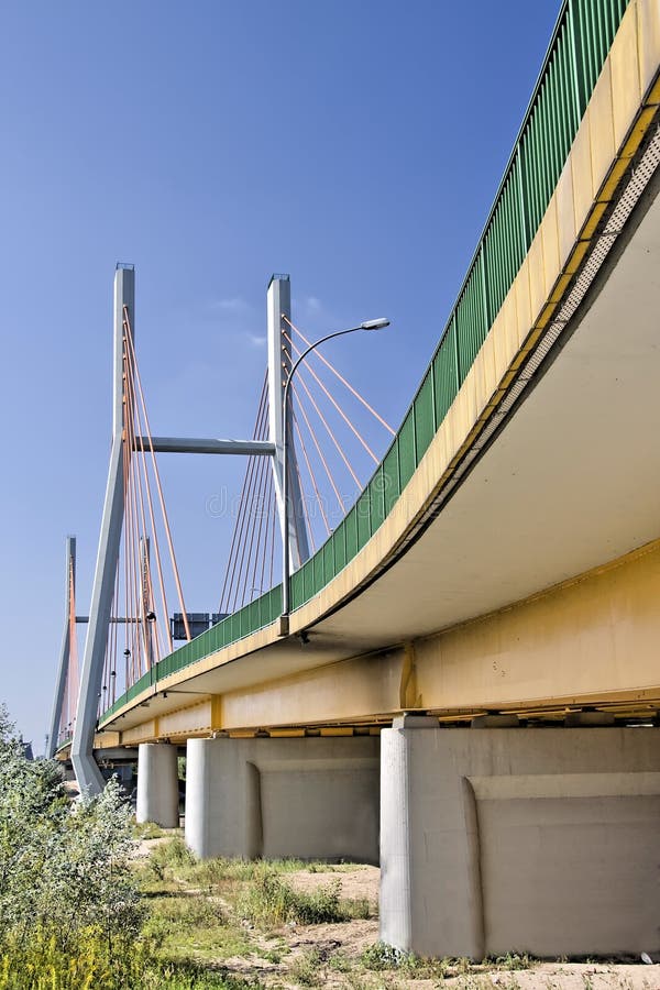 Modern bridge. stock photo. Image of rope, blue, poland - 16041244