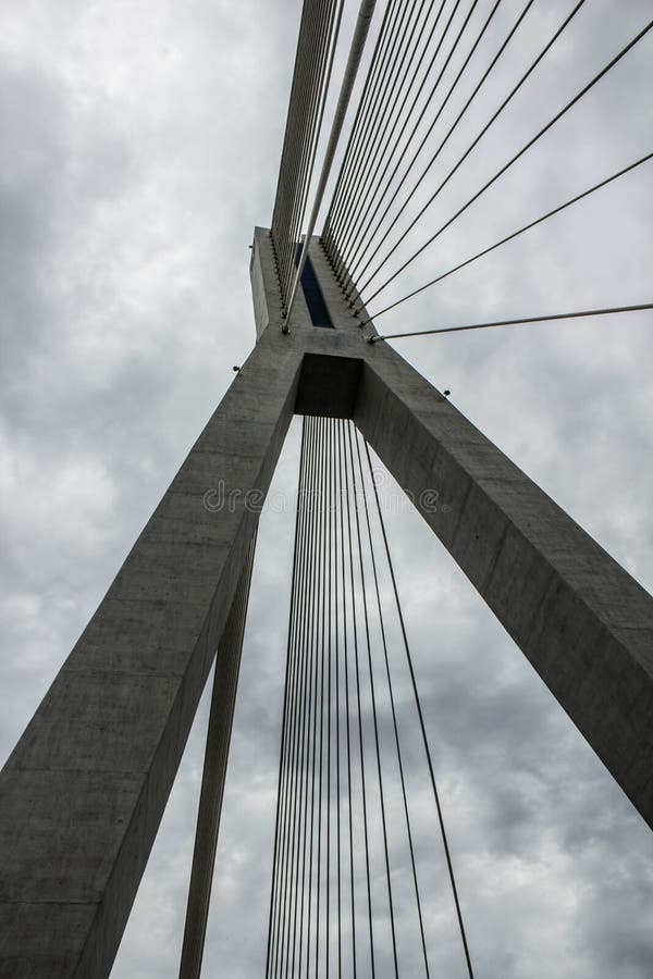 Modern Bridge Against the Sky. Background Editorial Stock Photo - Image ...