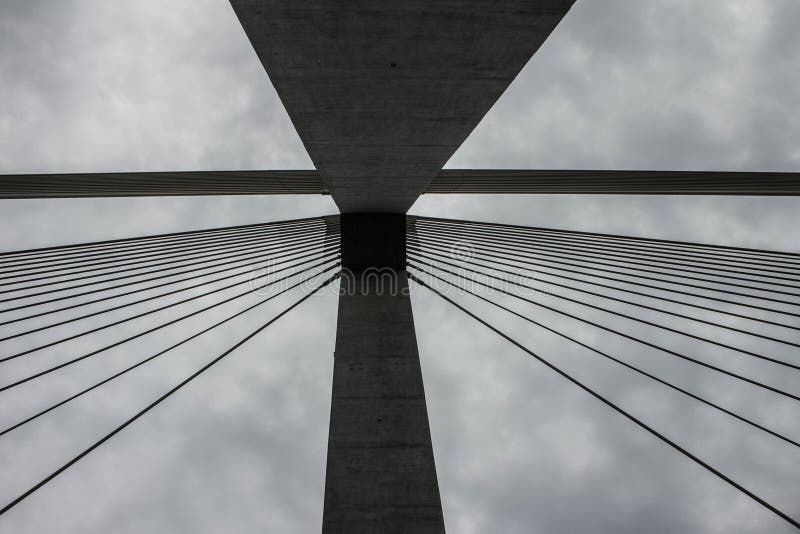 Modern Bridge Against the Sky. Background Editorial Photography - Image ...