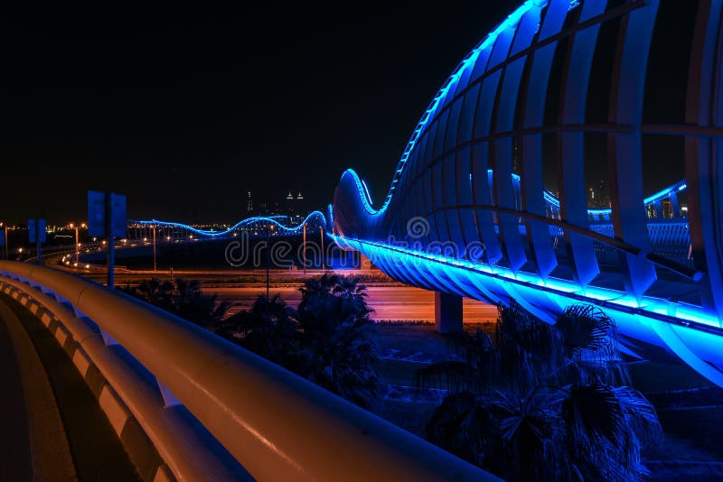 Cosmic blue bridge stock image. Image of light, night - 118588971