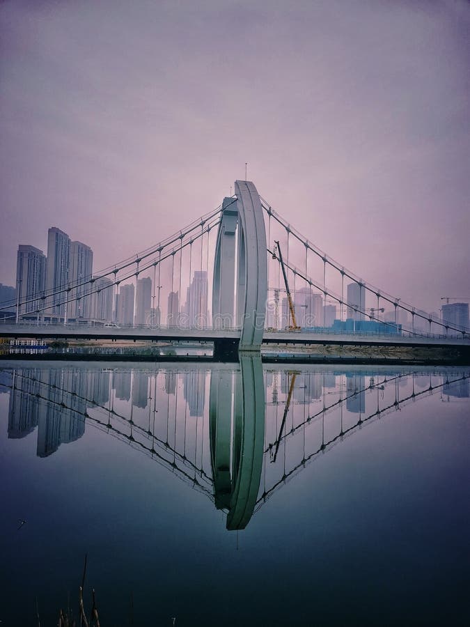 Modern bridge stock photo. Image of city, bridge, skyscrapers - 271372060