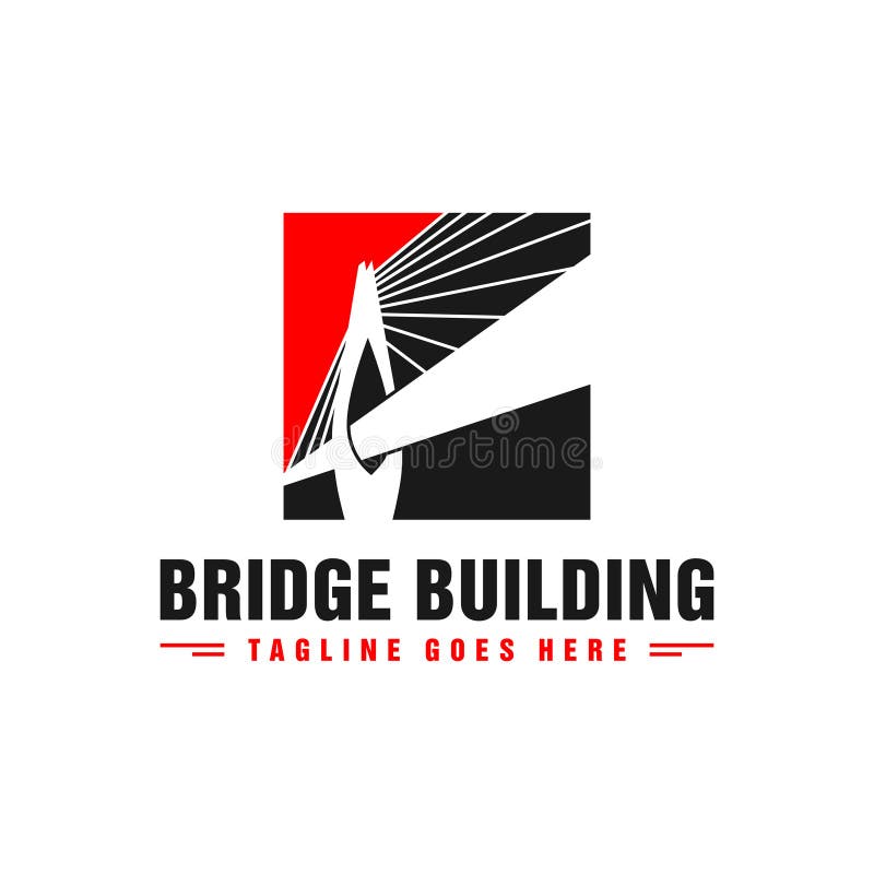 Modern Bridge Construction Illustration Logo Stock Vector ...