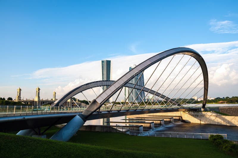 Modern Bridge stock photo. Image of morning, reflection - 35079718