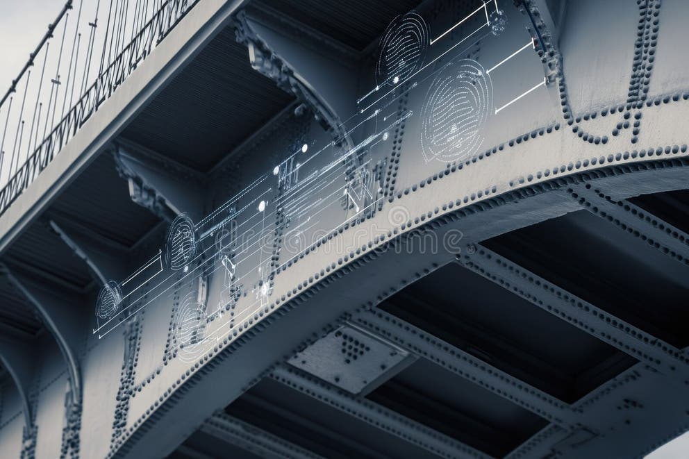 Modern Bridge Design Showcasing Digital Fingerprint Technology ...