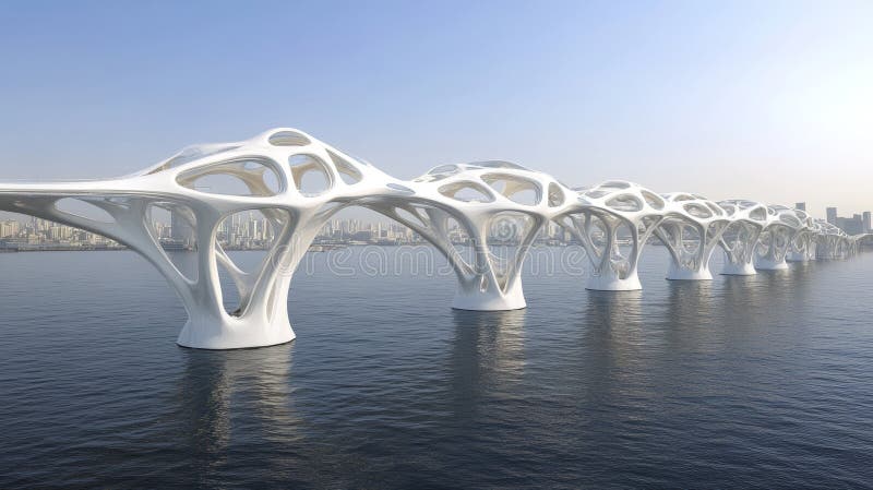 A Modern Bridge Features a Futuristic Design that Incorporates ...