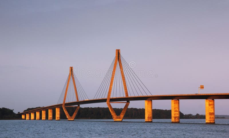 Modern Bridge at First Light in Denmark Stock Image - Image of denmark ...