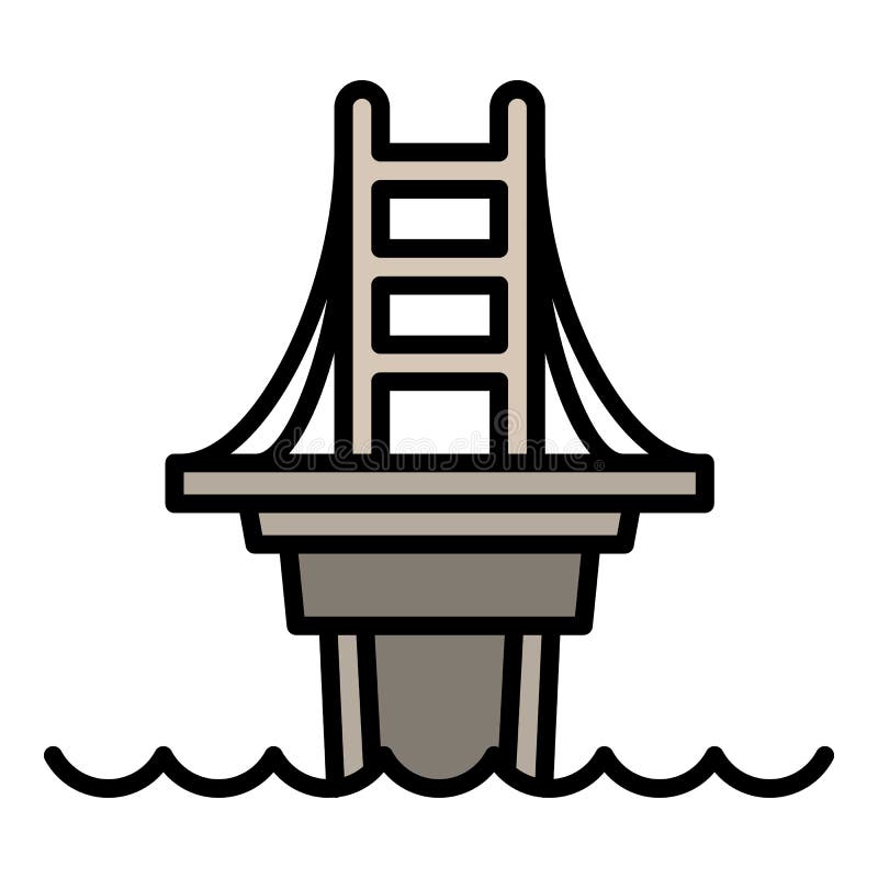 Modern Bridge Icon, Outline Style Stock Vector - Illustration of ...