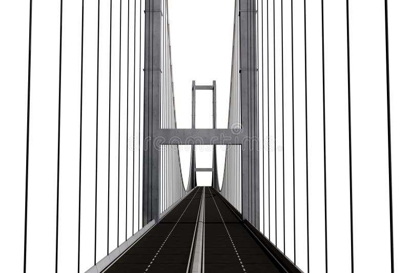 Modern Bridge Isolated on White Background Stock Illustration ...