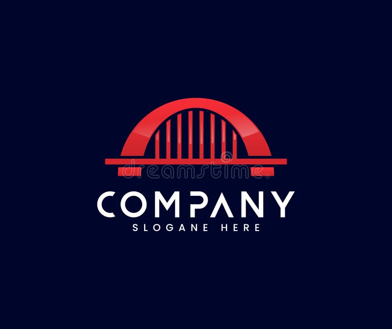 Modern bridge logo design stock vector. Illustration of column - 254221532