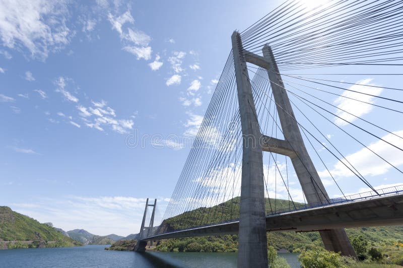 Modern Bridge Over the Lake - 3 Stock Photo - Image of travel ...