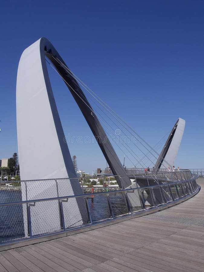 Modern Bridge in Perth, Australia Stock Image - Image of blue, pathway ...