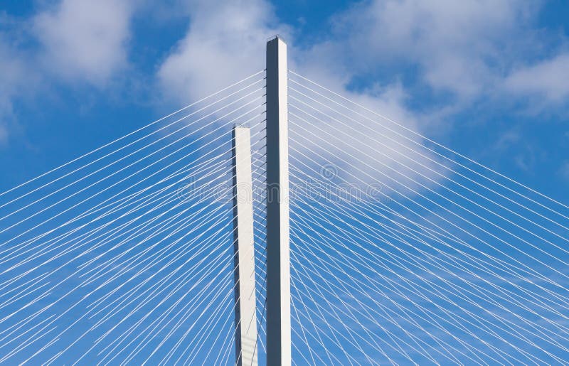 Modern bridge pylons. stock image. Image of spanning - 26943197