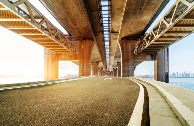 Modern viaduct bridge stock photo. Image of highway - 147805314