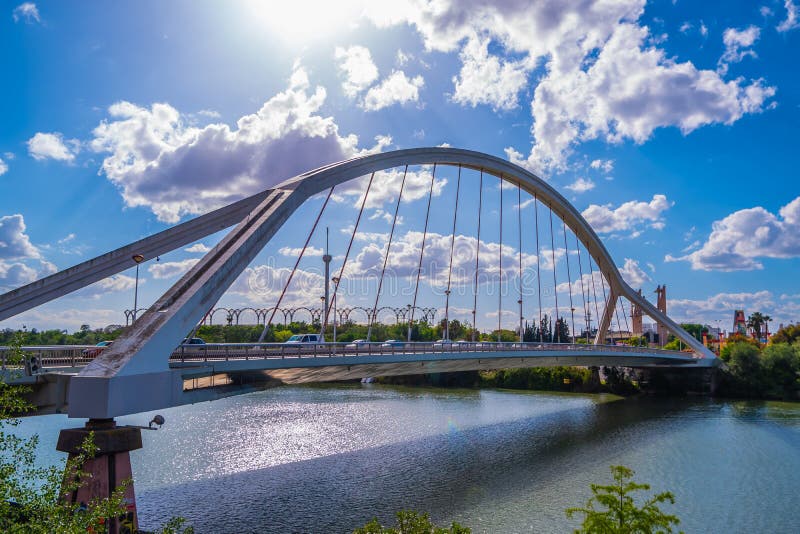 Modern Bridge in Seville Spain - Architecture Background Editorial ...