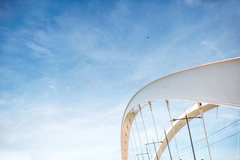 Modern Bridge on the Sky Background Stock Photo - Image of urban ...