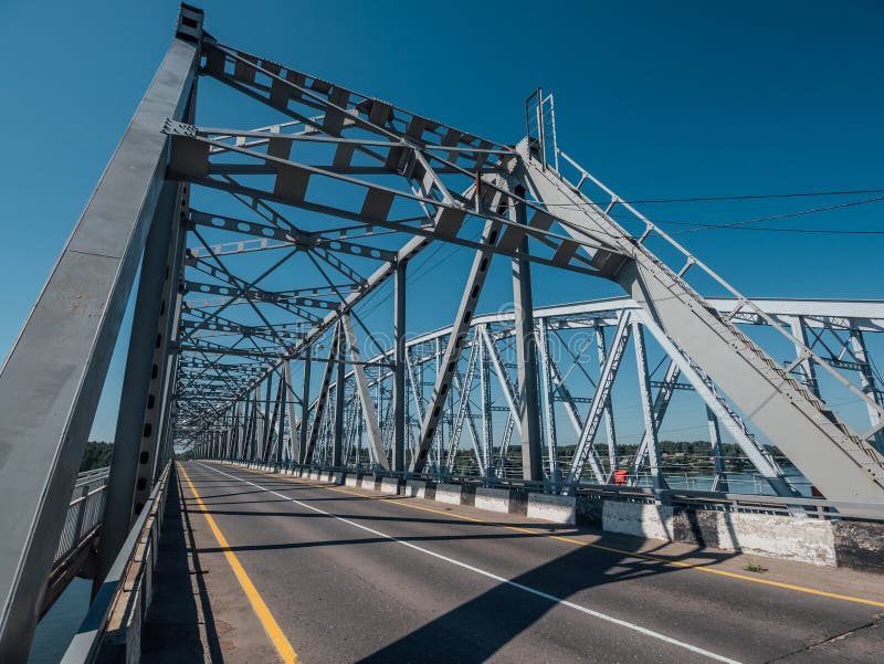 Modern Bridge with Steel or Metal Construction Structure Stock Image ...