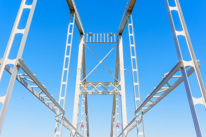 Modern Bridge Structure Against Clear Blue Sky Stock Image - Image of ...