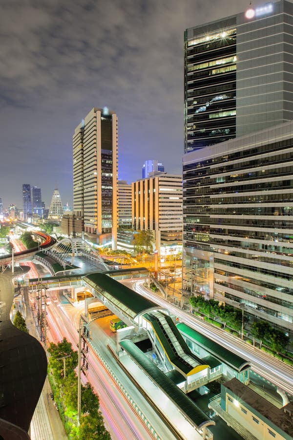 Modern Bridge at Train Station, Bangkok City Stock Photo - Image of ...