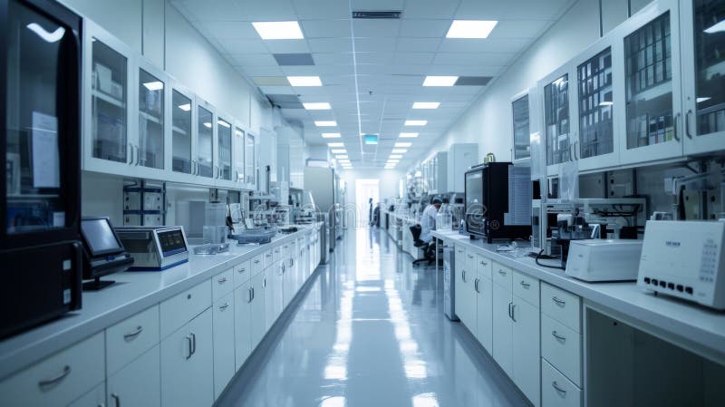 Modern Bright Biological Applied Science Laboratory with Microscopes ...