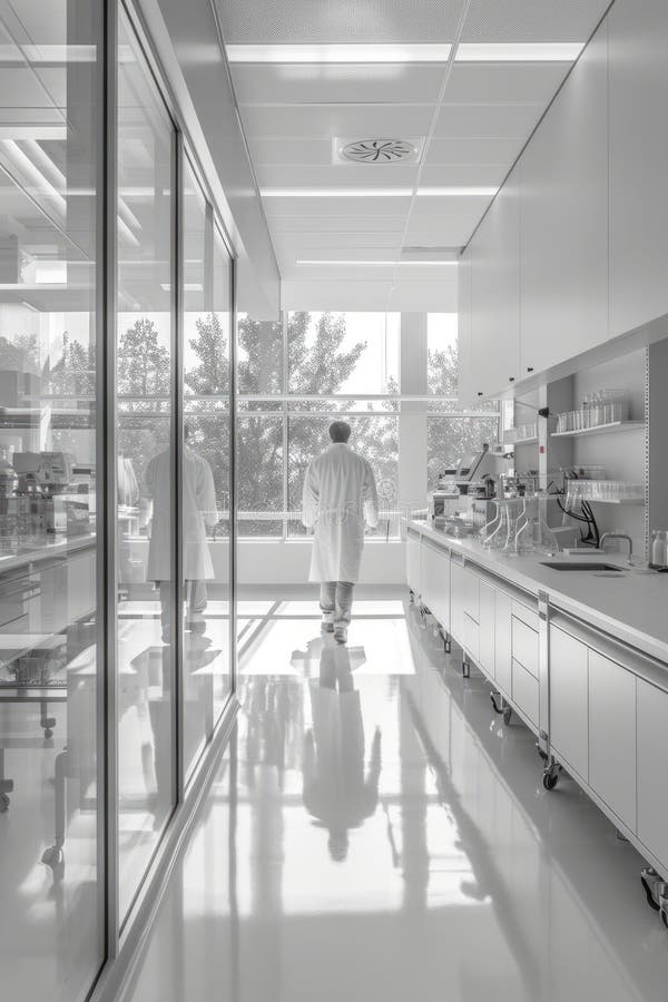 Modern Bright Biological Applied Science Laboratory with Microscopes ...