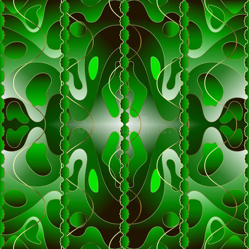 Modern Bright 3d Green Abstract Vector Seamless Pattern. Creative ...