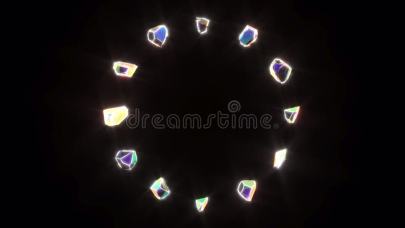 Modern Bright Gems in a Circle Intro 3d Stock Illustration ...