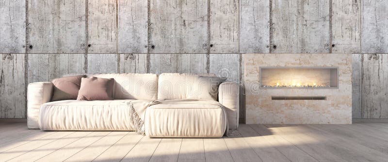 Modern Bright Interior . 3D Render Stock Illustration - Illustration of ...