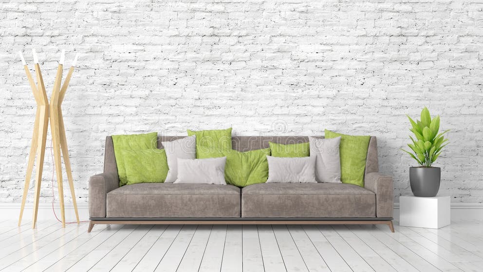 Modern Bright Interior . 3D Rendering Stock Illustration - Illustration ...