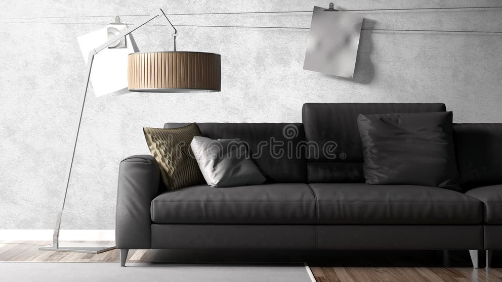 Modern Bright Interior . 3D Rendering Stock Illustration - Illustration ...
