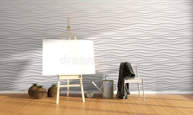 Modern Bright Interior . 3D Rendering Stock Illustration - Illustration ...