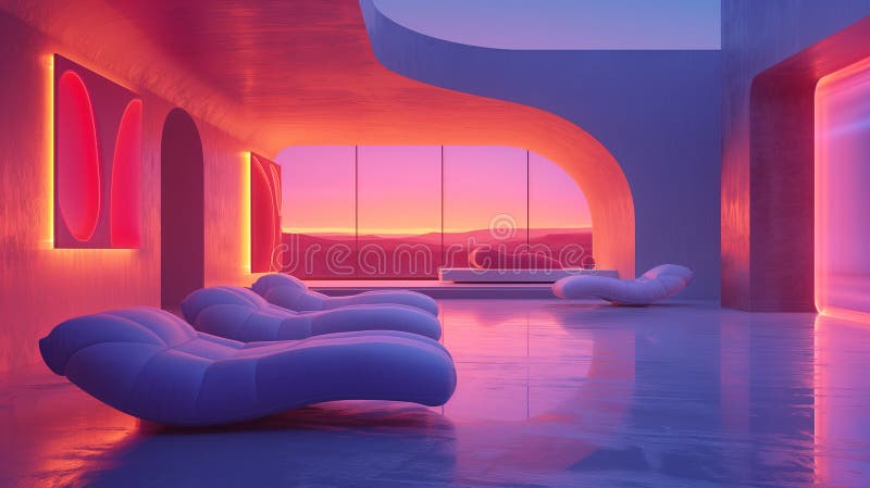 Modern Bright Interiors. 3d Rendering Abctract Scene for Design. Stock ...