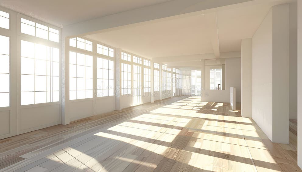 Modern Bright Interiors Empty Room Stock Image - Image of warm, empty ...