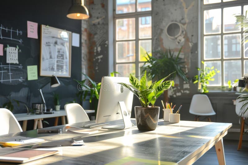 Modern Bright Office Interiors with Stylish Workspace Decor and ...