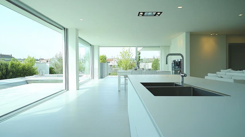 Modern, Bright, Open-plan Kitchen with Expansive Views. Spacious ...