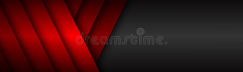 Modern Bright Red Vector Header. Vibrant Overlap Stripes with Blank ...
