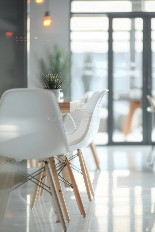 Modern, Bright, and Spacious Office Interior with Large Windows, Sleek ...