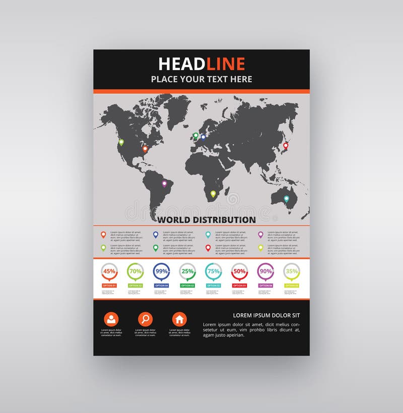 Modern Brochure / Flyer Design Template with Infographic Stock Vector ...