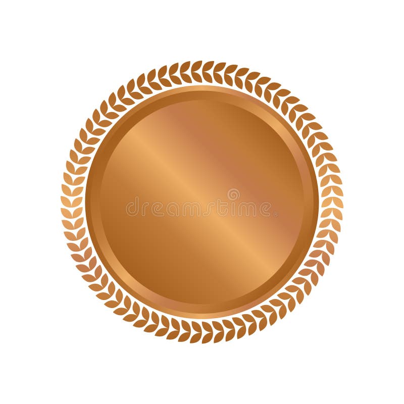 Modern Bronze Circle Metal Badges, Labels and Design Elements. Vector ...