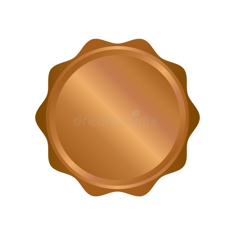 Modern Bronze Circle Metal Badges, Labels and Design Elements. Vector ...