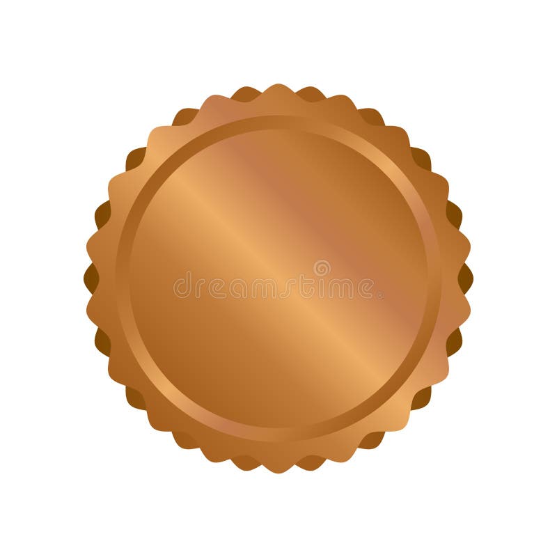 Modern Bronze Circle Metal Badges, Labels and Design Elements. Vector ...