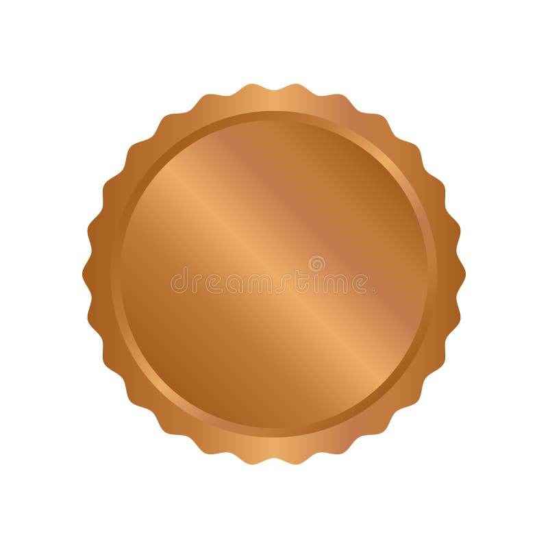 Modern Bronze Circle Metal Badges, Labels and Design Elements. Vector ...