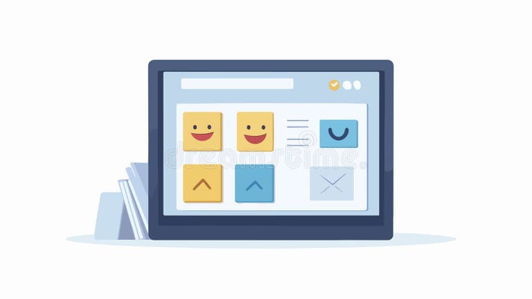 Modern Browser Window with Document Files and Icons for Productivity ...