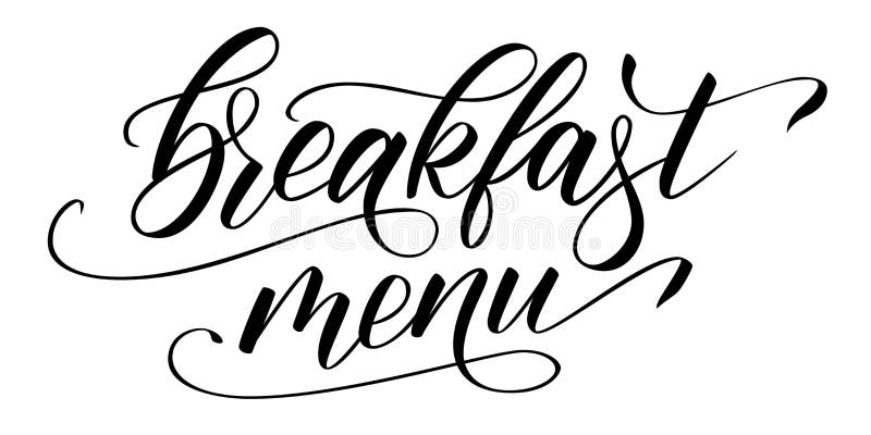 Modern Brush Calligraphy Breakfast Menu Stock Vector - Illustration of ...