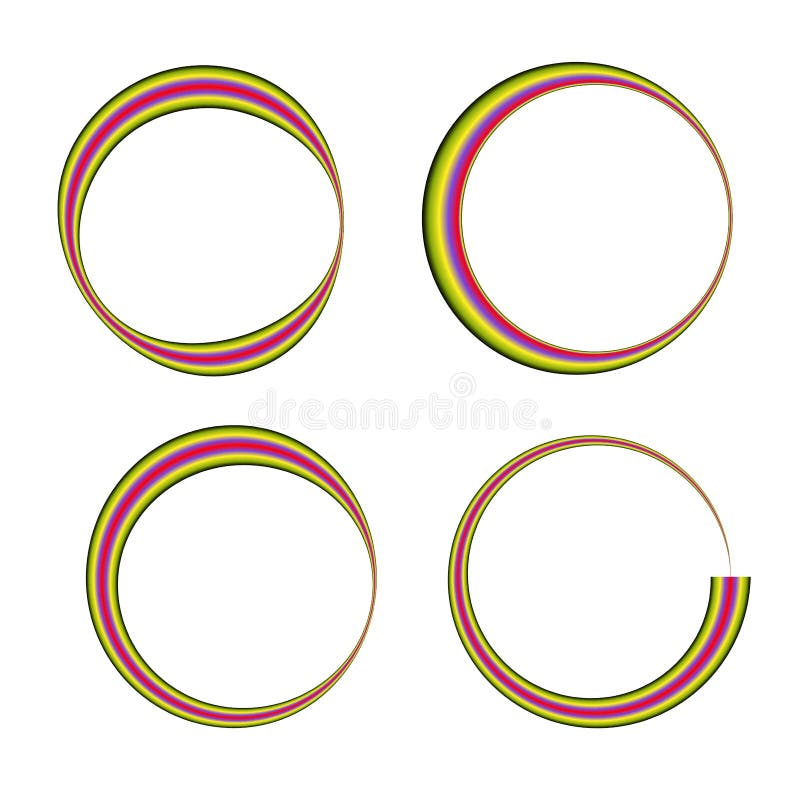 Modern Brush Ink Calligraphy. Circle Frame Set. Round Shape. Vector ...