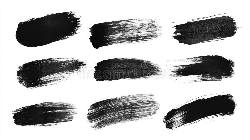 Modern Brush Underline Stroke Set with Line Marker Effect Stock Photo ...