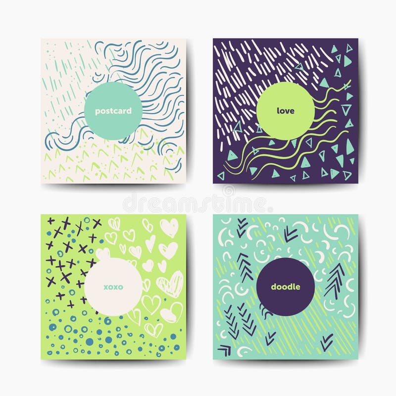 Modern Brush Vector Postcard Template Stock Vector - Illustration of ...