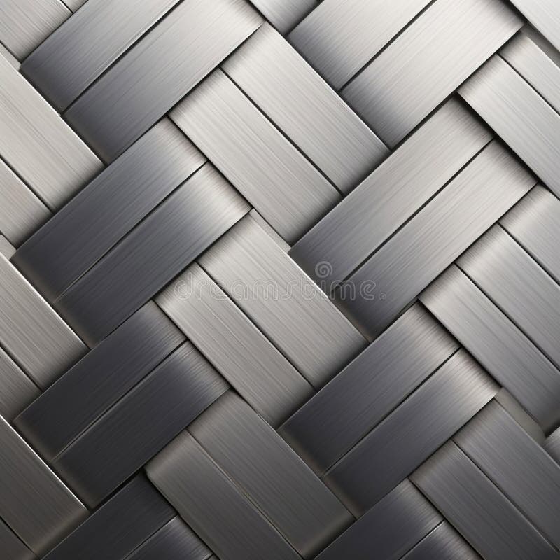 Modern Brushed Metal Wall Decor with Herringbone Pattern Stock ...