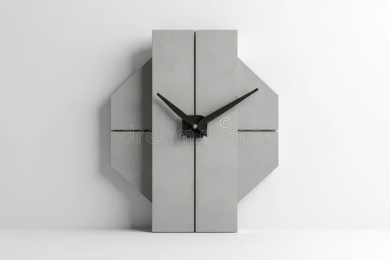 Modern Brutalist Clock Design Stock Illustration - Illustration of ...