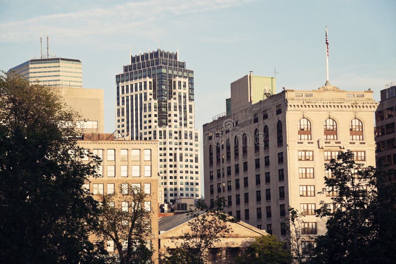 Modern Buidlings in the Center of Boston Stock Photo - Image of travel ...